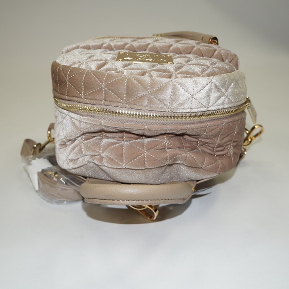 bebe | Bags | Bebe Champagne Velvet Quilted Mini Backpack | Poshmark